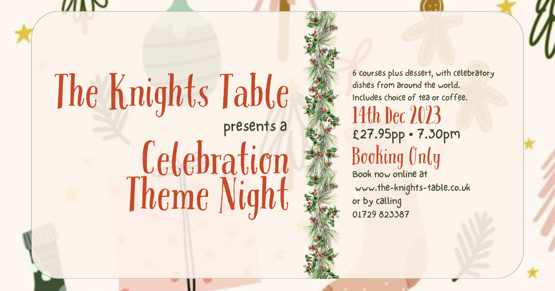Celebration Theme Night | The Knights Table