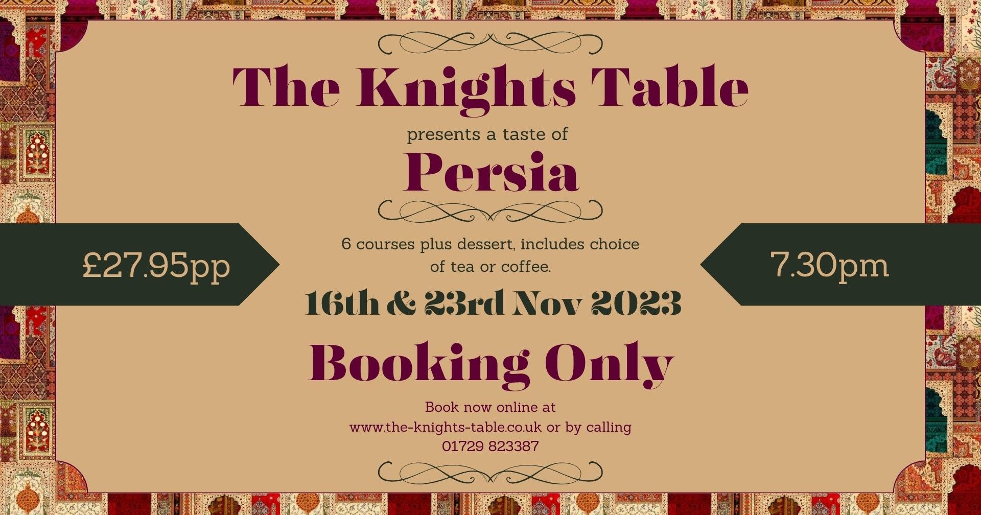 A Taste of Persia - November Theme Night | The Knights Table