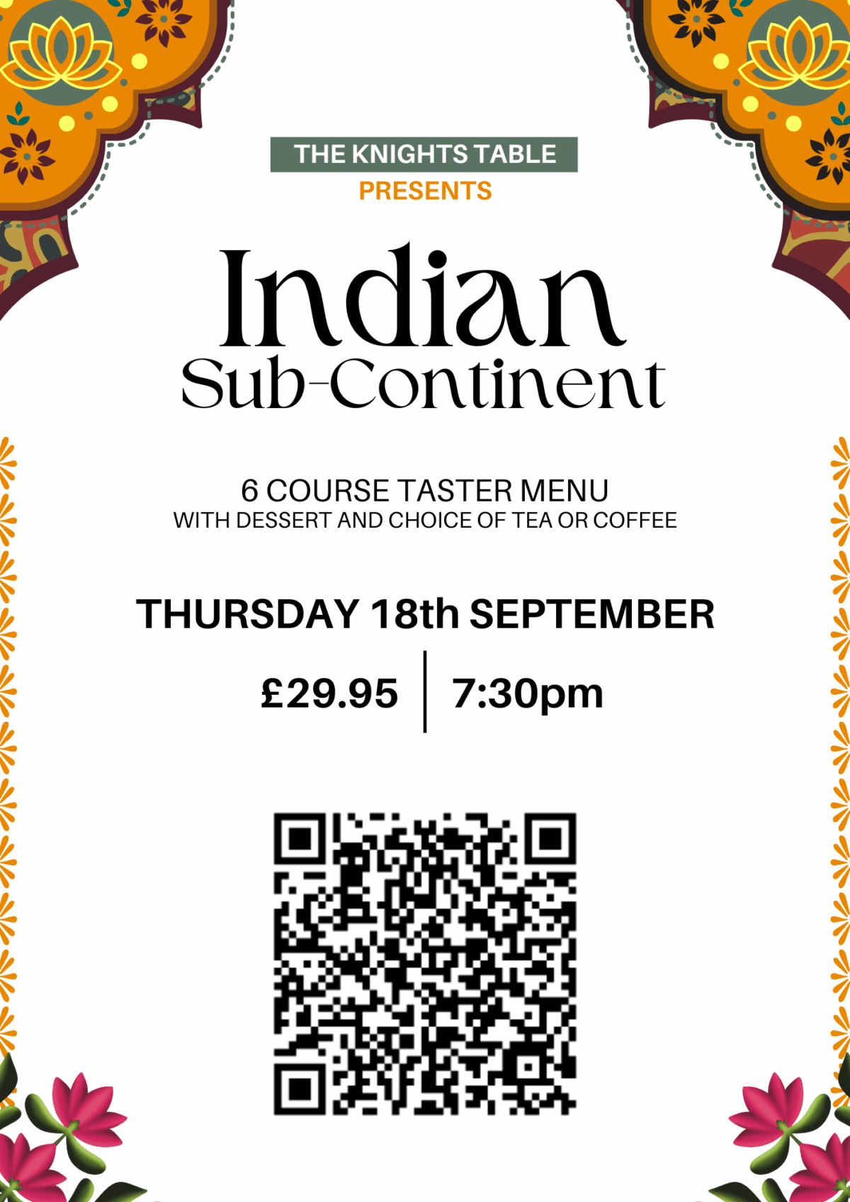 Indian Sub-Continent | Theme Night | The Knights Table